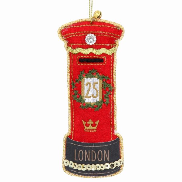 London Post Box Lux Fabric Decoration - The Nunhead Gardener