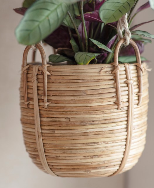 Mayfield Hanging Pot - Rattan - The Nunhead Gardener