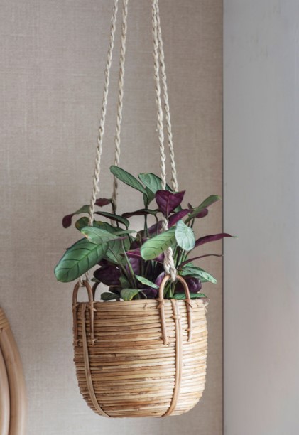 Mayfield Hanging Pot - Rattan - The Nunhead Gardener